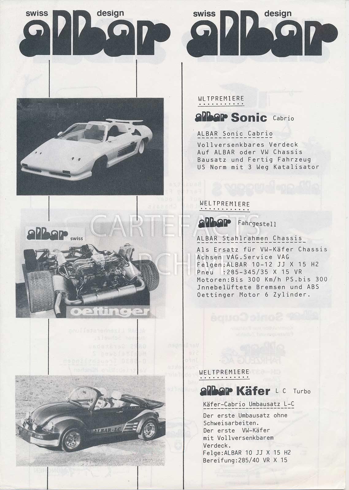 Albar - information sheet (1986) - Cartefacts