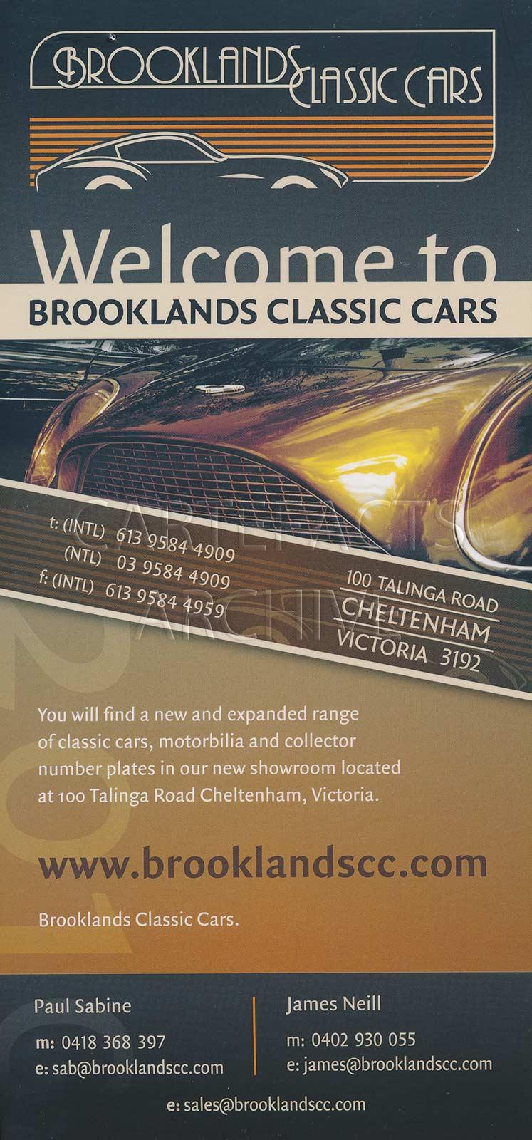 Brooklands Classic Cars - leaflet (200X) - Cartefacts