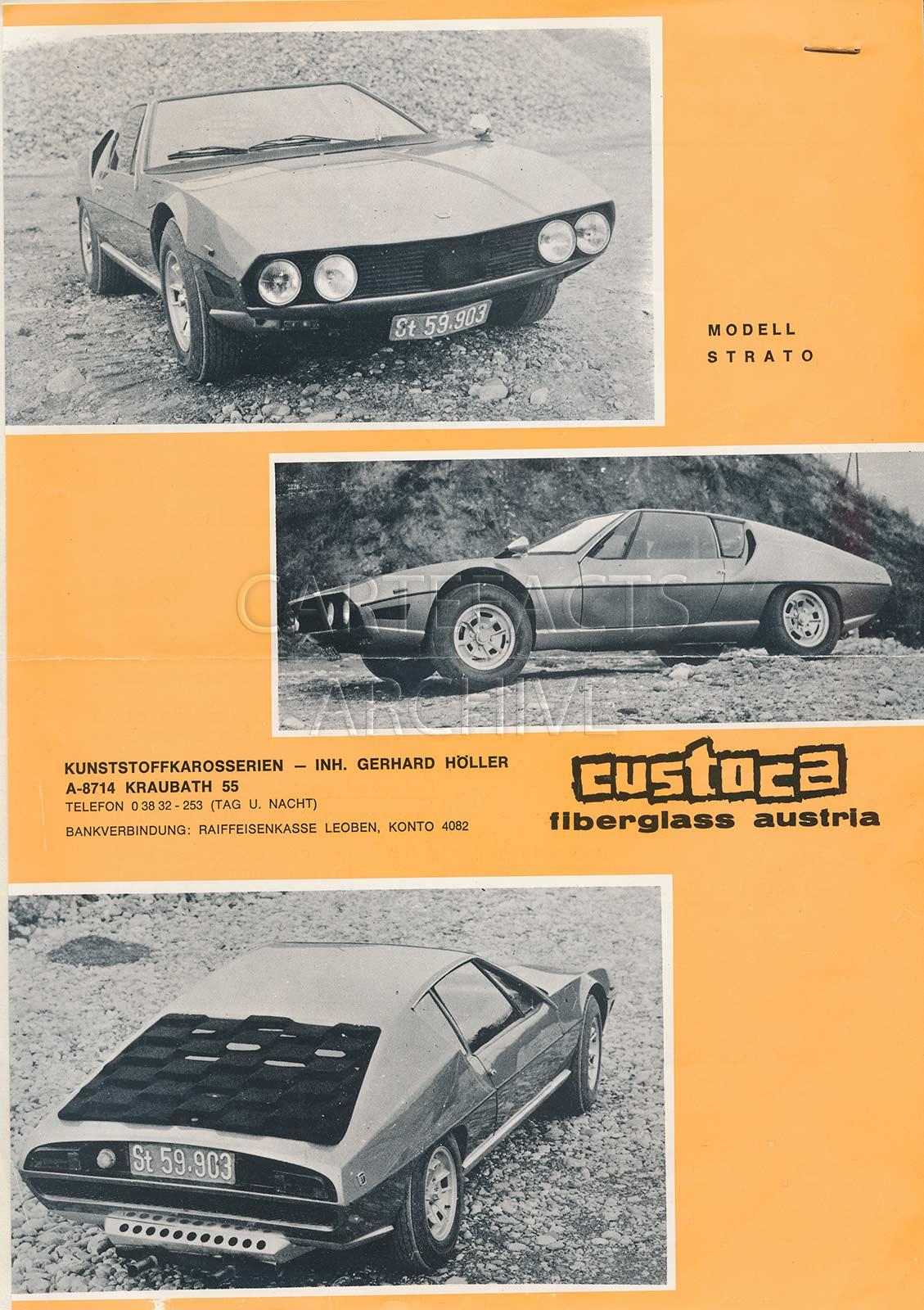 Custoca Strato ES - information kit (1975) - Cartefacts