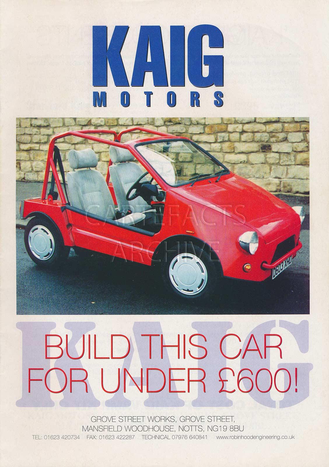 KAIG Motors / Robin Hood Project 2B - brochure (1999) - Cartefacts