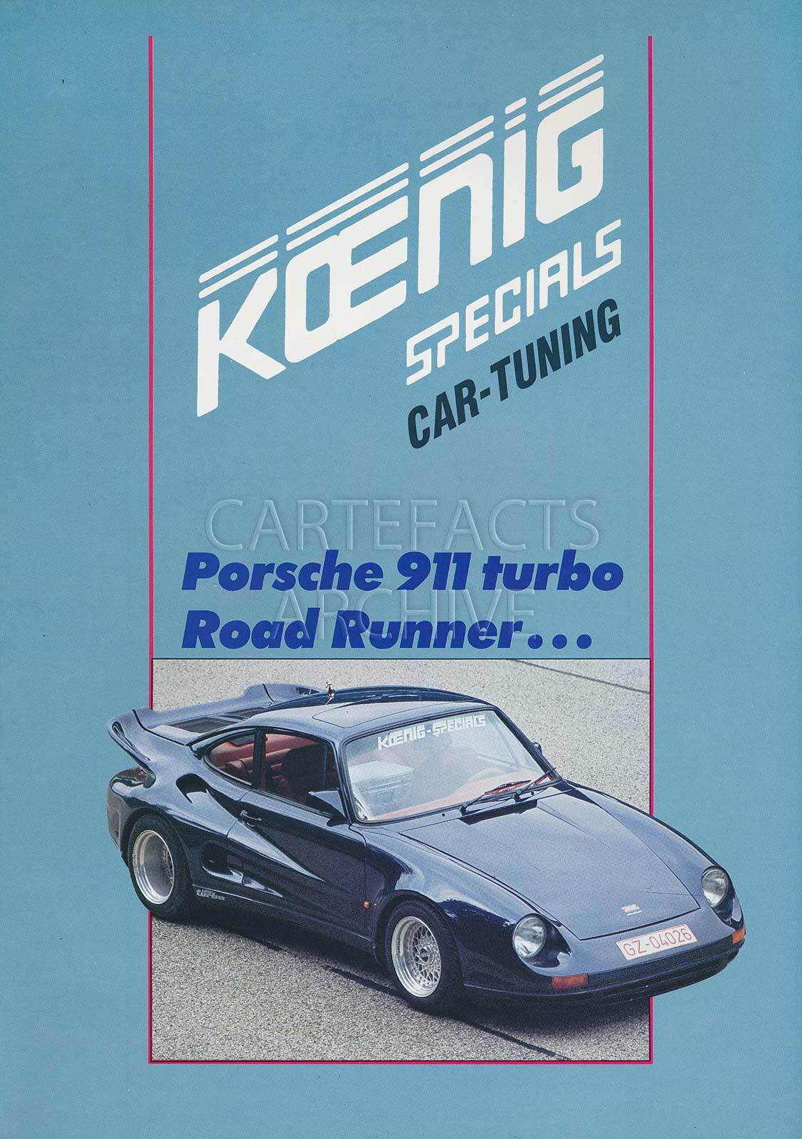 Koenig Specials Porsche 911 Turbo - "Road runner" - brochure (1986 ...