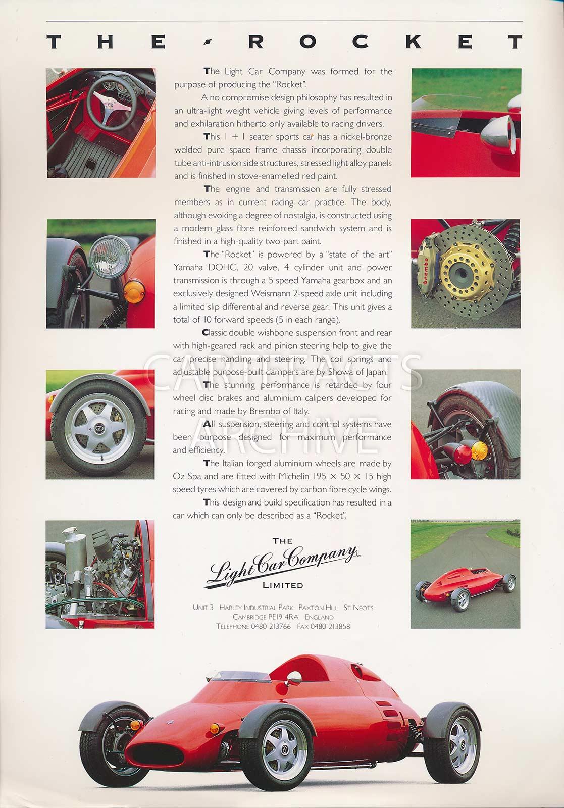 Light Car Company Rocket - brochure (1990) - Cartefacts