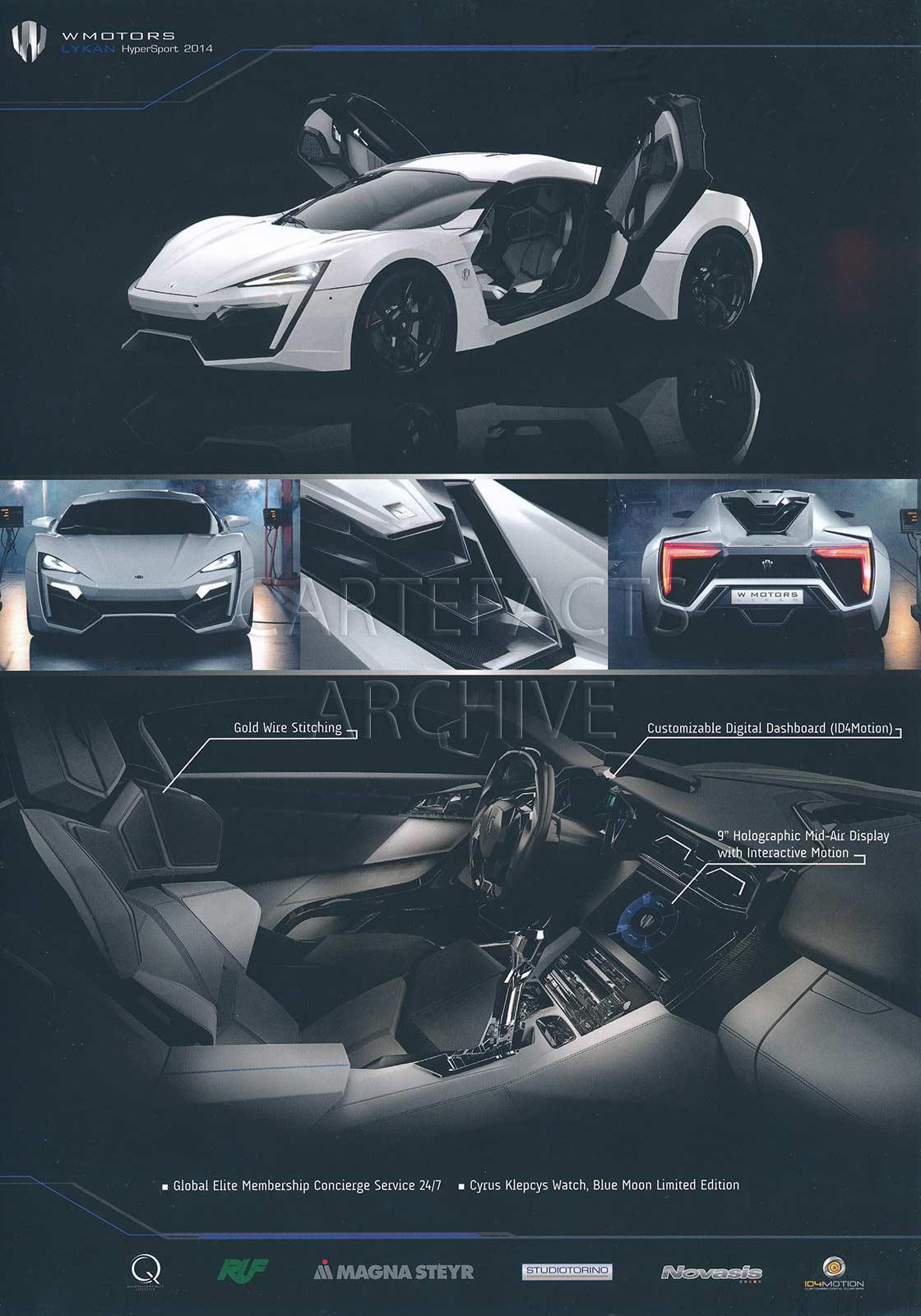 W Motors Lykan Hypersport 2014 - brochure (2013) - Cartefacts